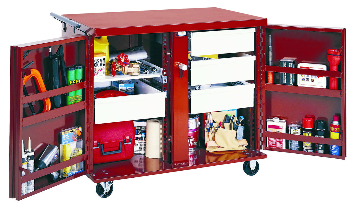 JOBOX Rolling Work Bench - 4 Drawers, 1 Shelf, 4" Casters 676990 ...