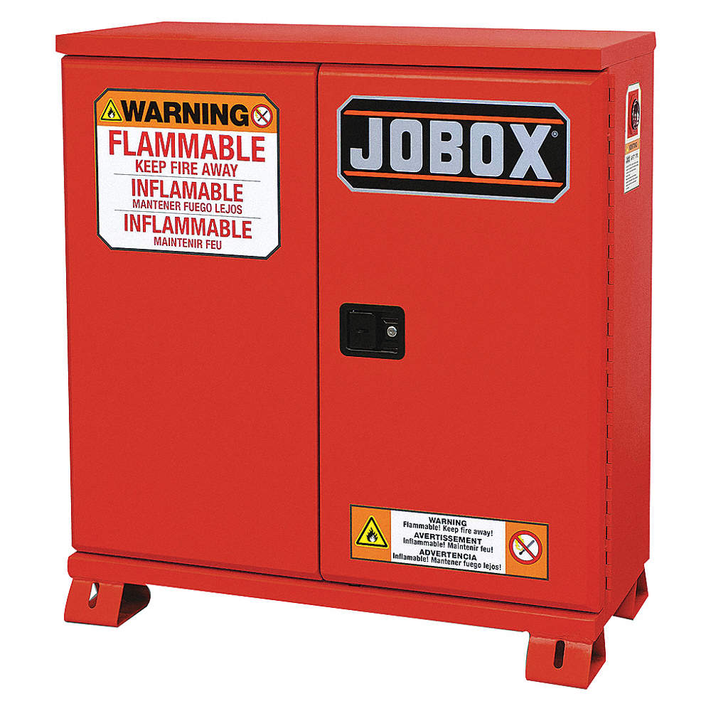 JOBOX 1-853610 30 Gallon Heavy-Duty Safety Cabinet (Red) — EQUIPEMENT ...